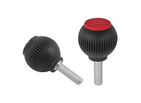 KIPP K0253.04A4X20 SPHERICAL KNOB SIZE:4 D1=50 D=3/8-16X20 THERMOPLASTIC BLACK RAL7021 COMP ...